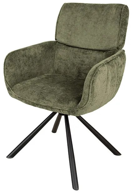 Designová otočná židle Parthenia zelená