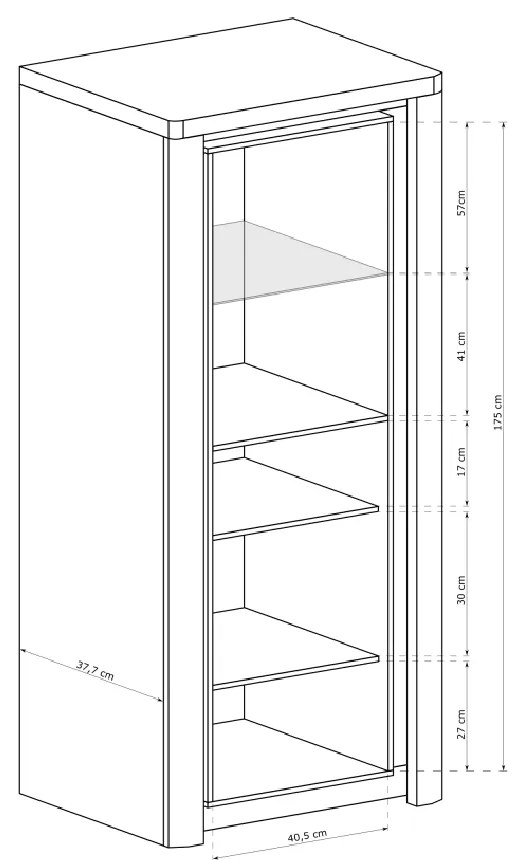 Obývací stěna LIVINIO | 4 díly | 376,5 cm | sestava C | V CENĚ LED LIŠTY | ribbeck/bílá lesk