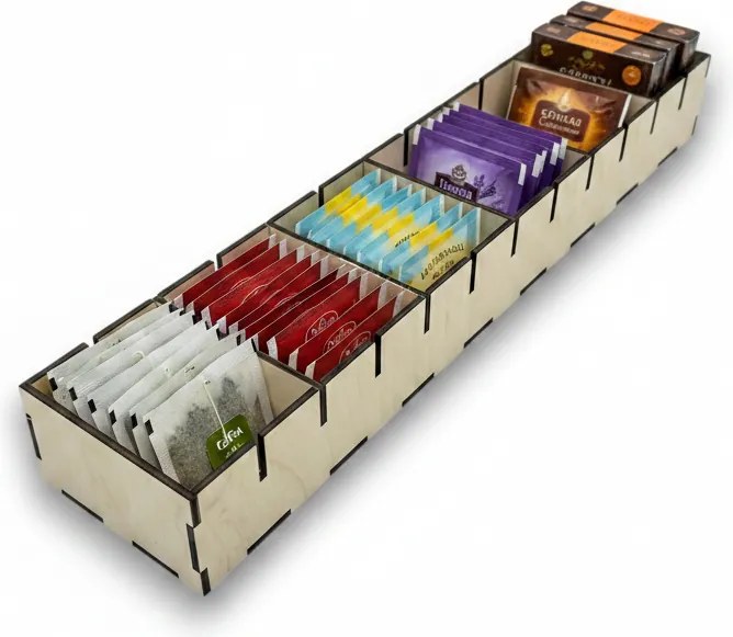 usporadejto.cz Organizér do šuplíku s přepážkami, vložka do zásuvky, dřevěný VASKY, 45,5 x 10 x 6 cm