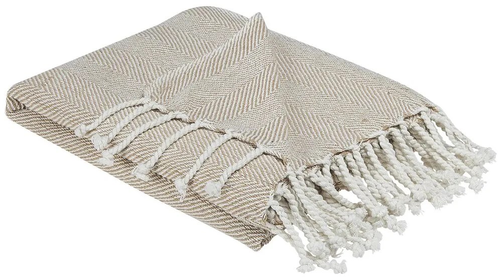 Bavlněná deka 130x160 cm béžová TILMI Beliani