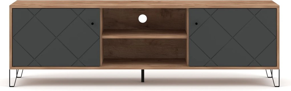 TV stolek Bilbao 183 cm dub Craft Tobacco/grafit
