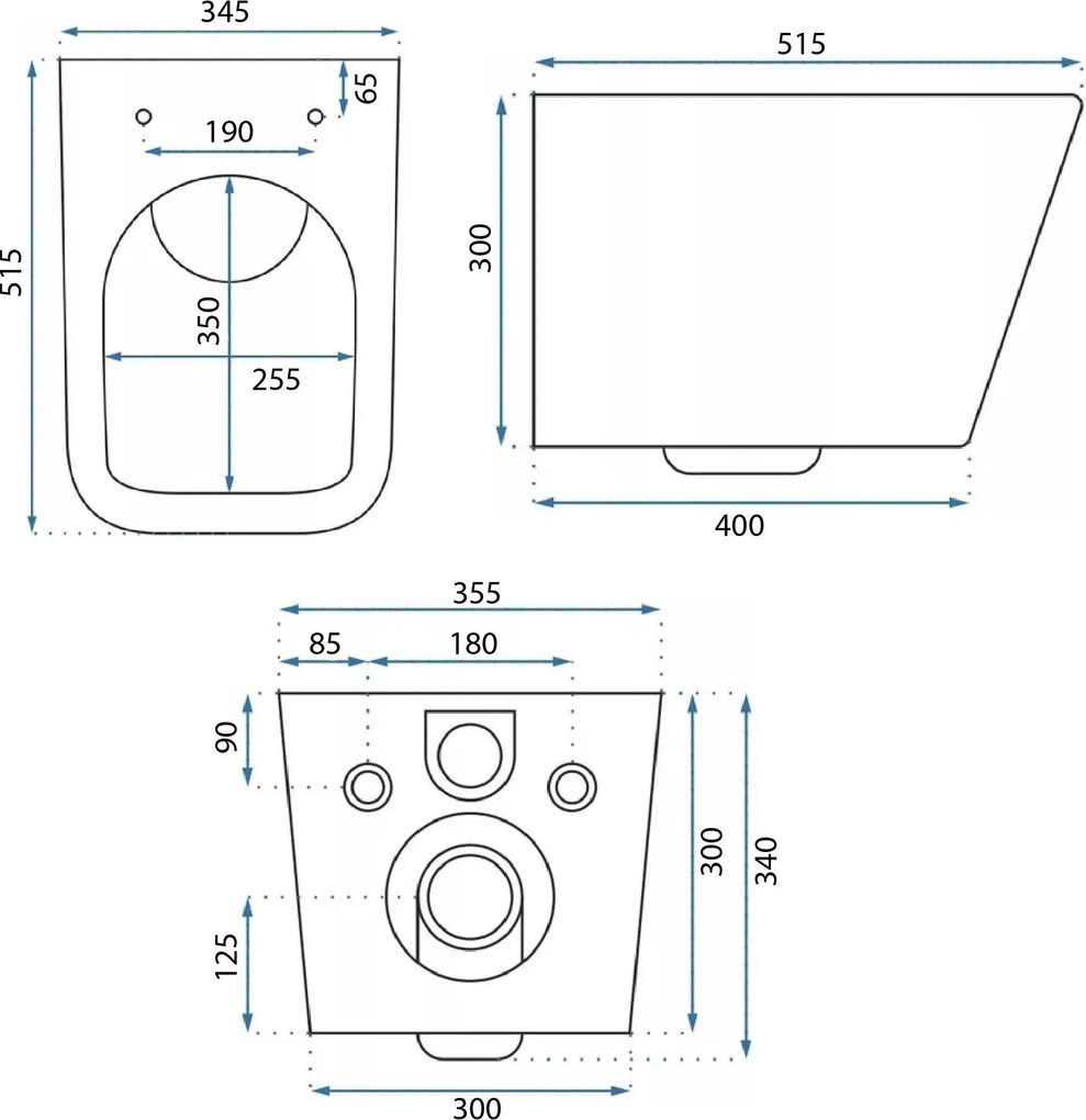 Rea, Závěsná WC mísa REA Julio Rimless, REA-C4803