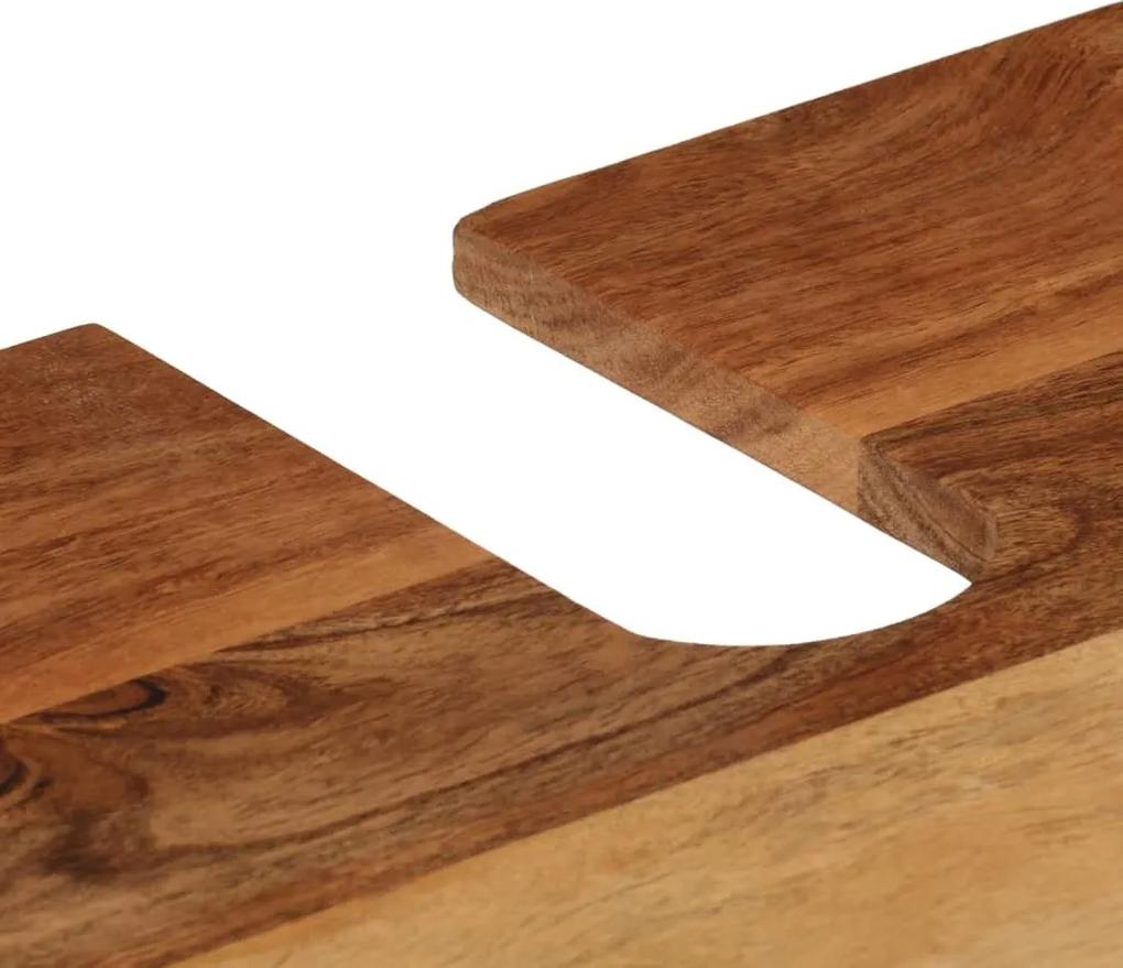 vidaXL 4dílná koupelnová sestava železo a masivní akáciové dřevo [3217121]