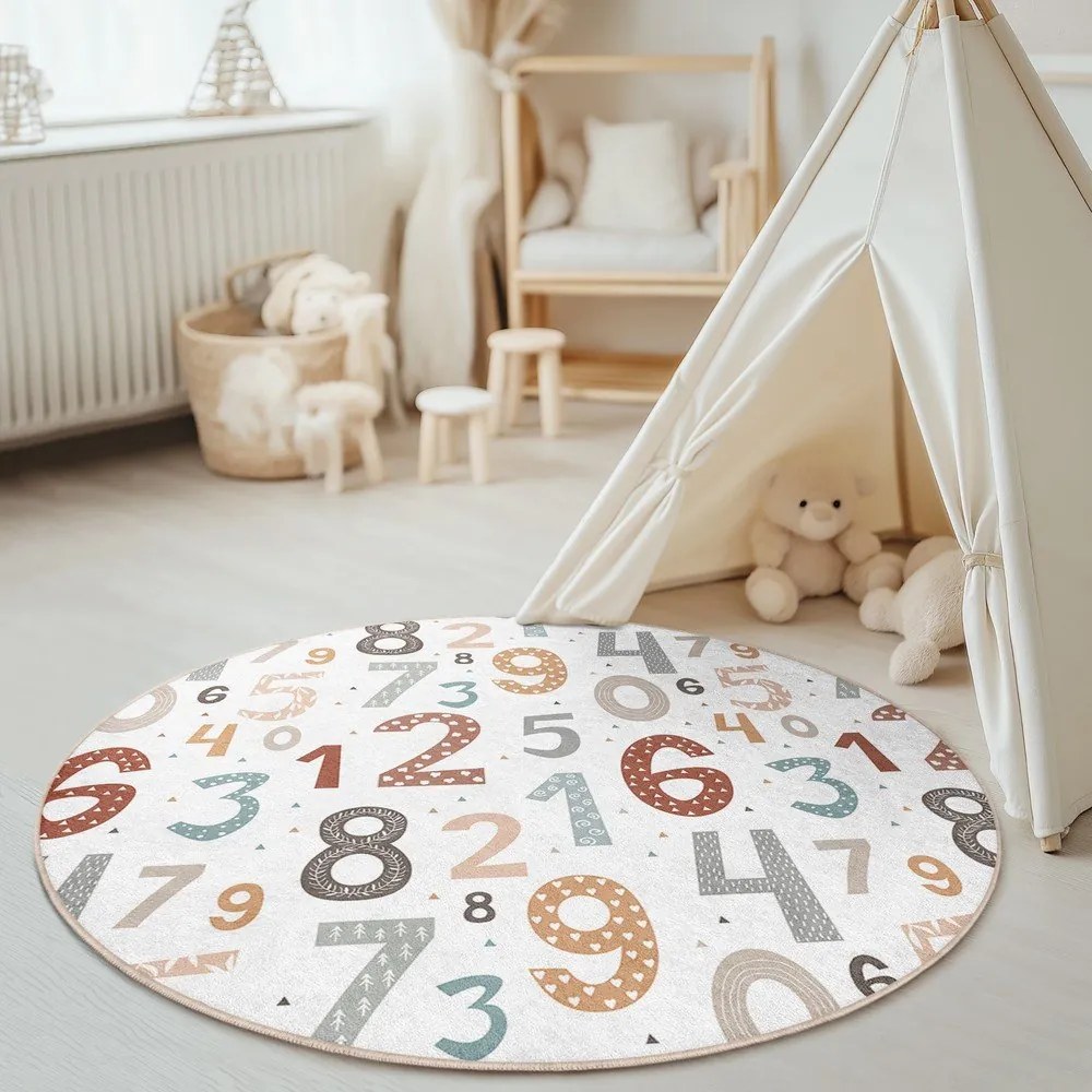 Pratelný dětský hrací koberec ø120 cm Happy Numbers – Mila Home