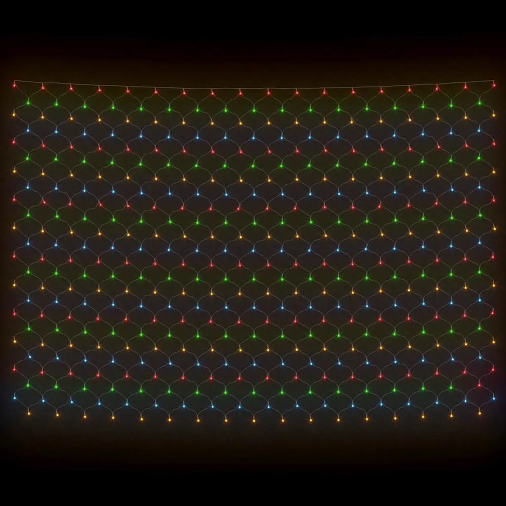 Vánoční světelná síť barevná 3 x 3 m 306 LED vnitřní i venkovní 328781