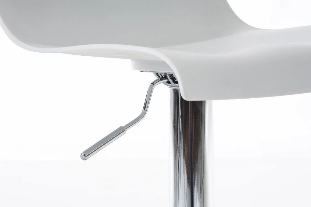 Sada 2 barových židlí Hoover plast chromovaná konstrukce – bílá