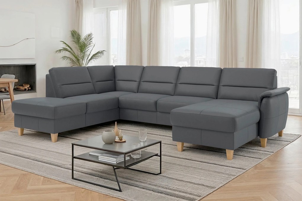 XXXLutz SEDACÍ SOUPRAVA, kůže, černá Sit & More - Sedací soupravy - 000144033272