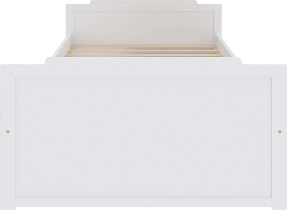 Rám postele se zásuvkami bílý masivní borové dřevo 90 x 200 cm 322160