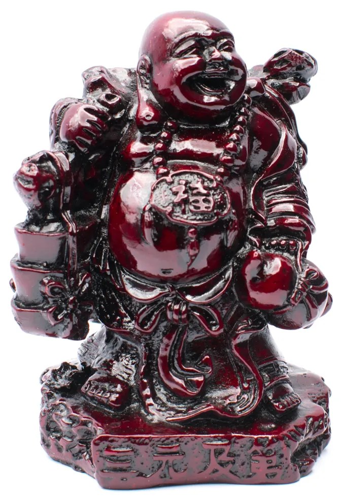 Milujeme Kameny Buddha bohatství - soška Feng shui - vínová
