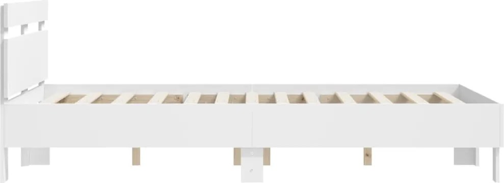 Rám postele s čelem bílý 135 x 190 cm kompozitní dřevo 3207441
