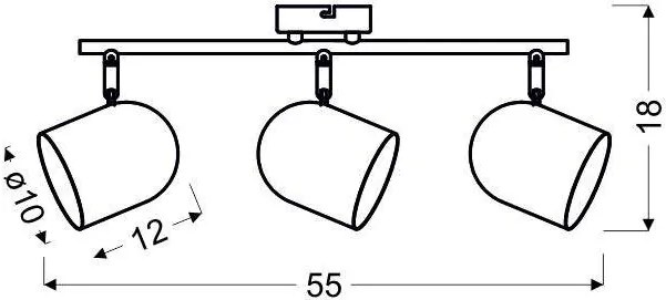 Bílé stropní svítidlo Azuro pro žárovku 3x E27 - Candellux
