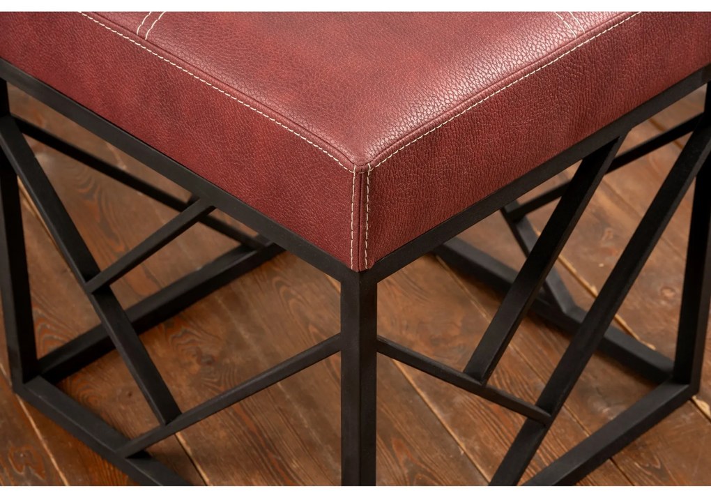 Atelier del Sofa Taburet Koza - Claret Red, Červená