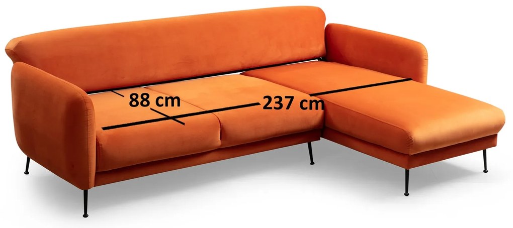 Hanah Home Rohová pohovka SEVILLA pravá oranžová 560ARE1107