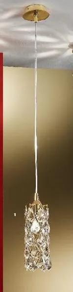 OR HL 6-1549/1 ZLAT Závěsné svítidlo 1x40W G9 zlato/křišťál "Asfour", průměr 9cm - ORION