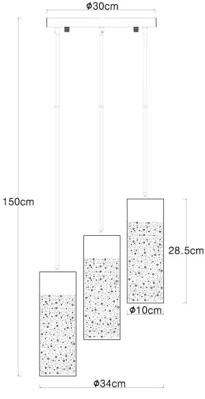 Globo 21005-3H - Lustr na lanku CROCKY 3xE27/40W/230V