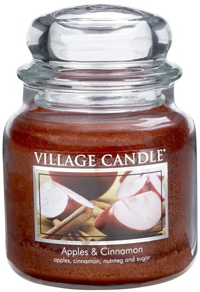 Village Candle Vonná svíčka ve skle Jablko a skořice (Apple Cinnamon) 397 g