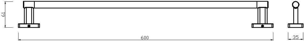 Novaservis - Držák ručníků GRETA 600 mm, chrom, AGR09