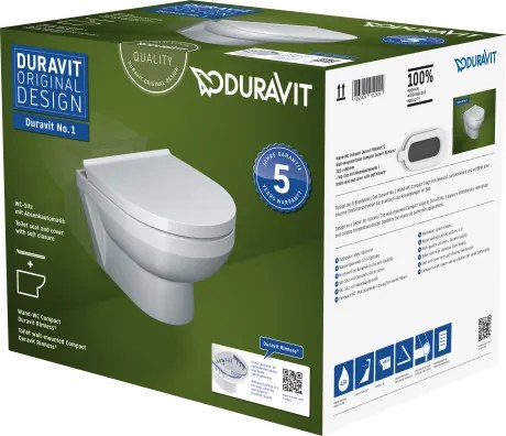 Duravit No.1 - SET Závěsné WC, Rimless + sedátko se sklápěcí automatikou, bílá 45620900A1