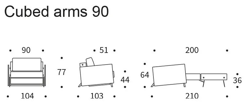 Šedé rozkládací křeslo s područkami Innovation Cubed