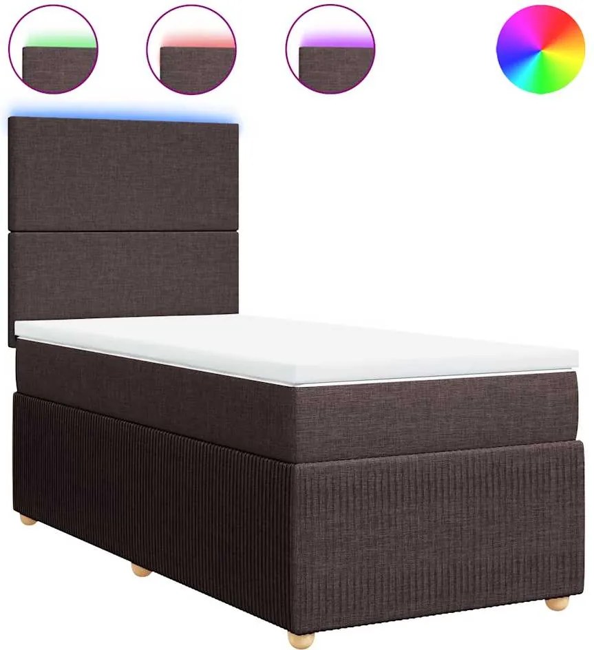 Box spring postel s matrací tmavě hnědá 80x200 cm textil 3294179
