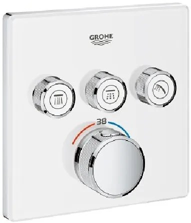 Grohe Grohtherm SmartControl - Termostatická vanová baterie pod omítku se 3 ventily, měsíční bílá 29157LS0