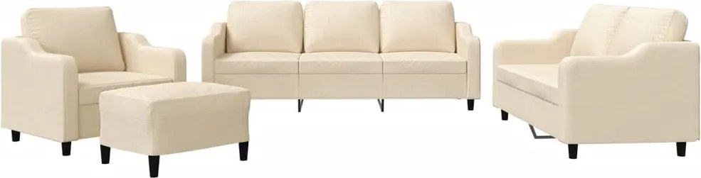 4dílná sedací souprava s poduškami krémová textil 3201780