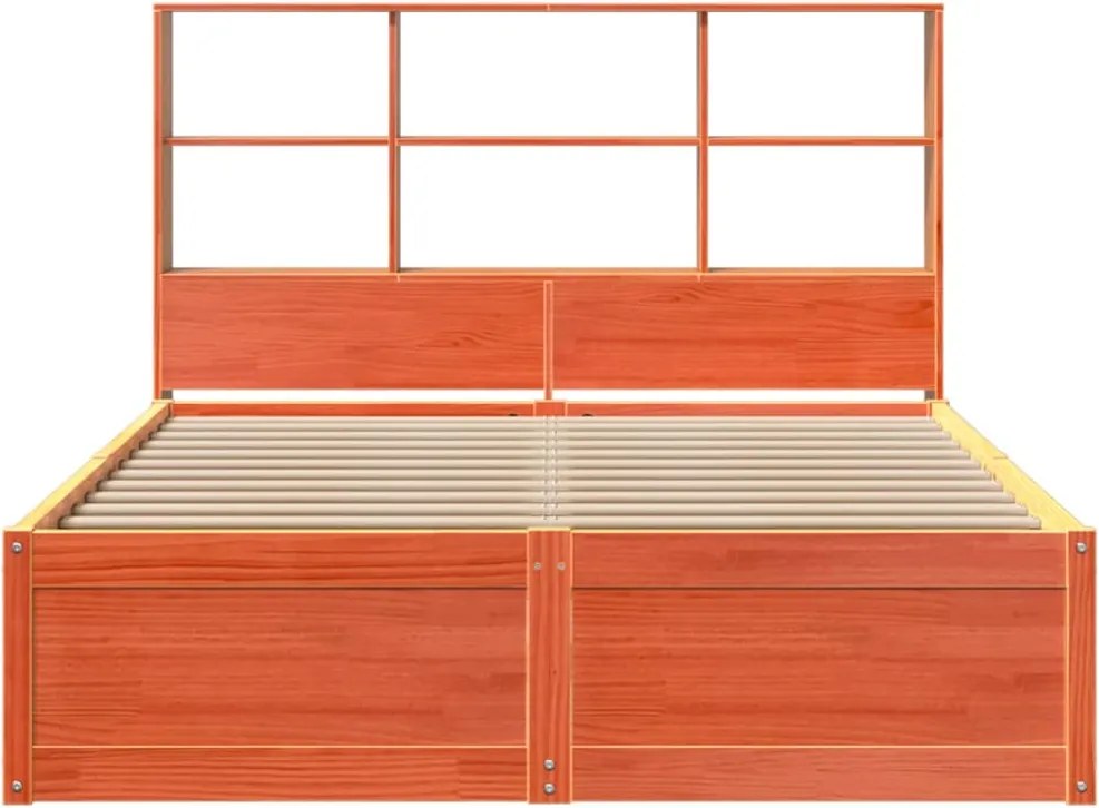 Postel bez matrace voskově hnědá 150 x 200 cm masivní borovice 3323454