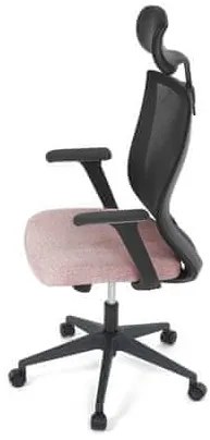 Autronic Kancelářská židle Kancelářská židle, černá MESH síťovina, růžová látka, houpací mechanismus, plastový kříž, kolečka pro tvrdé podlahy (KA-V328 PINK)