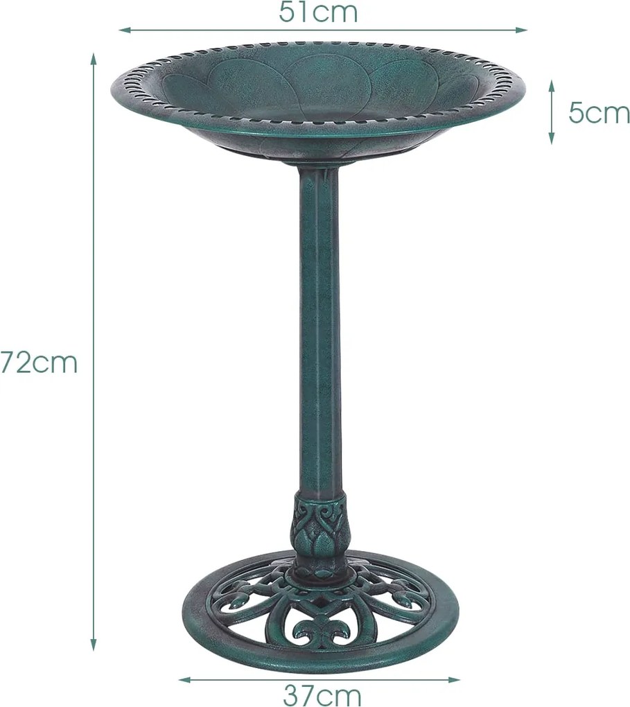 Costway Bird Bath Volně stojící vana pro ptáky se stojanem Pítka pro ptáky Ø