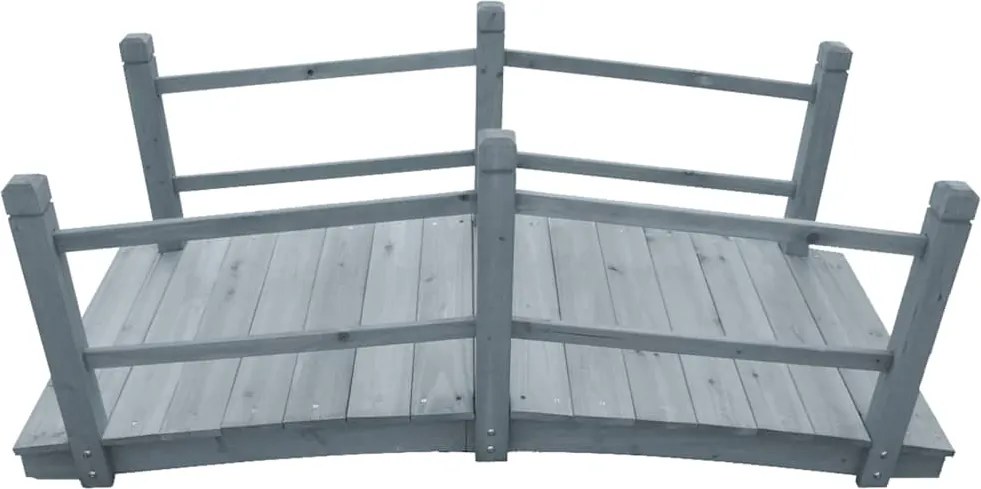 Zahradní můstek šedý 140 x 60 x 56 cm masivní jedle 310040