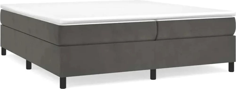 Box spring postel s matrací tmavě šedá 200x200 cm samet 3144700