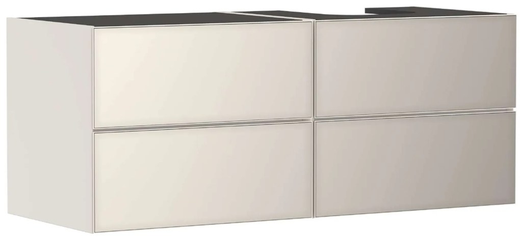 Hansgrohe Xevolos E - Umyvadlová skříňka 137x56x55 cm, 4 zásuvky, matná béžová/metalická béžová 54240790