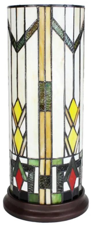 Válcová stolní lampa Tiffany – 18x40 cm