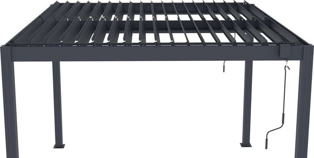 Bioklimatická pergola G21 Austin 3x3 m, antracitová hliníková
