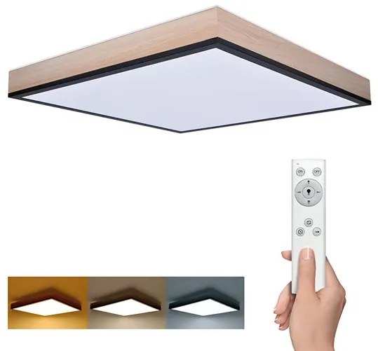 Solight LED stropní svítidlo 450x450mm s dřevěným rámečkem 40W WO802