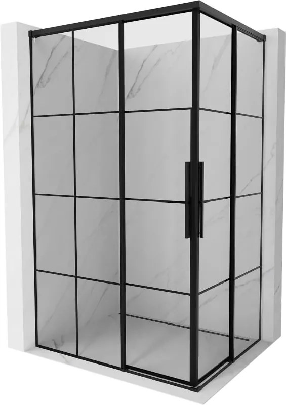 Mexen Rox Duo sprchová kabina posuvná 120 x 80 cm, černá mřížka, černá - 8C2D-120-080-70-77