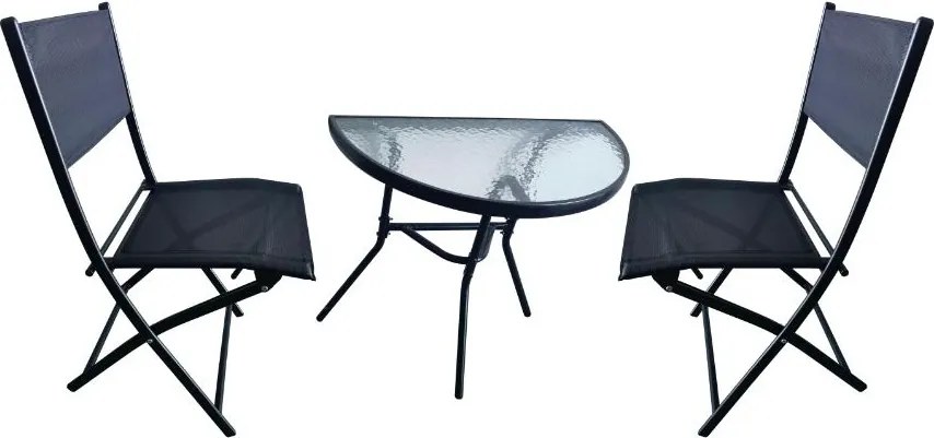 TRENDIE Sestava zahradního nábytku - 2 židle a stůl 70cm poloviční