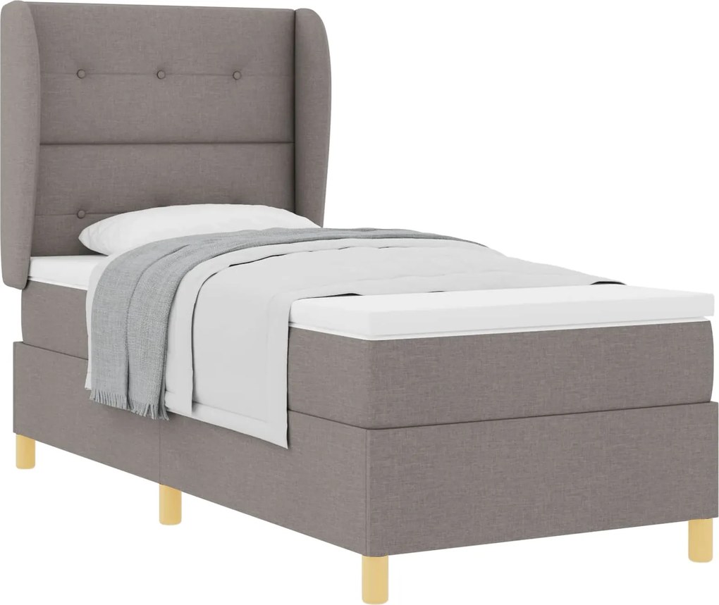 Postel s boxspringem s čelo Taupe 200 x 100 cm textil 3340743