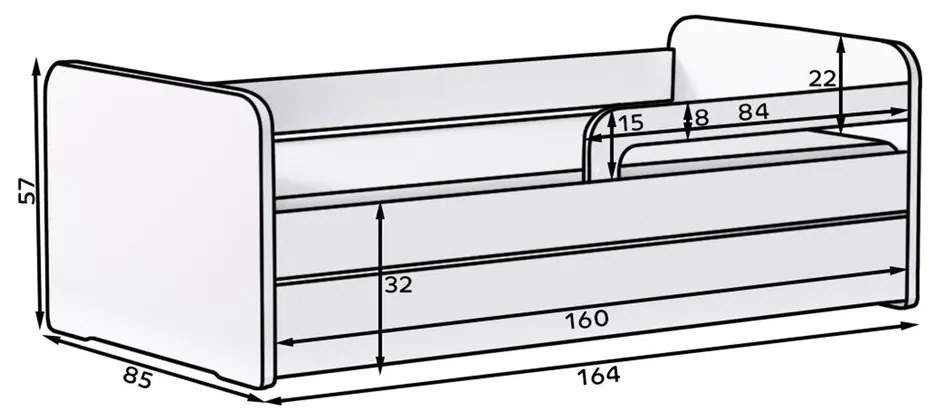 Bílá dětská postel s matrací/s roštem 80x160 cm Duuli – ELTAP
