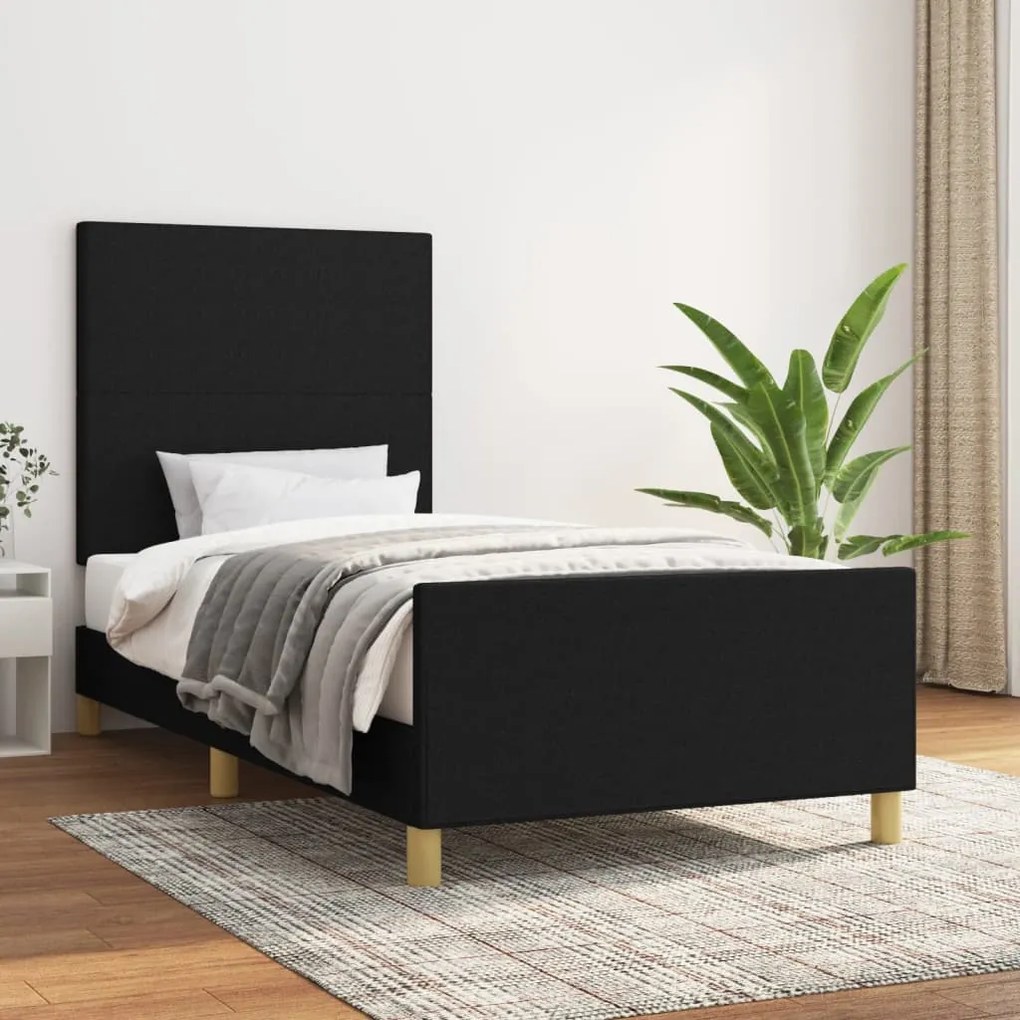 Rám postele bez matrací černá 90x190 cm textil 3124857