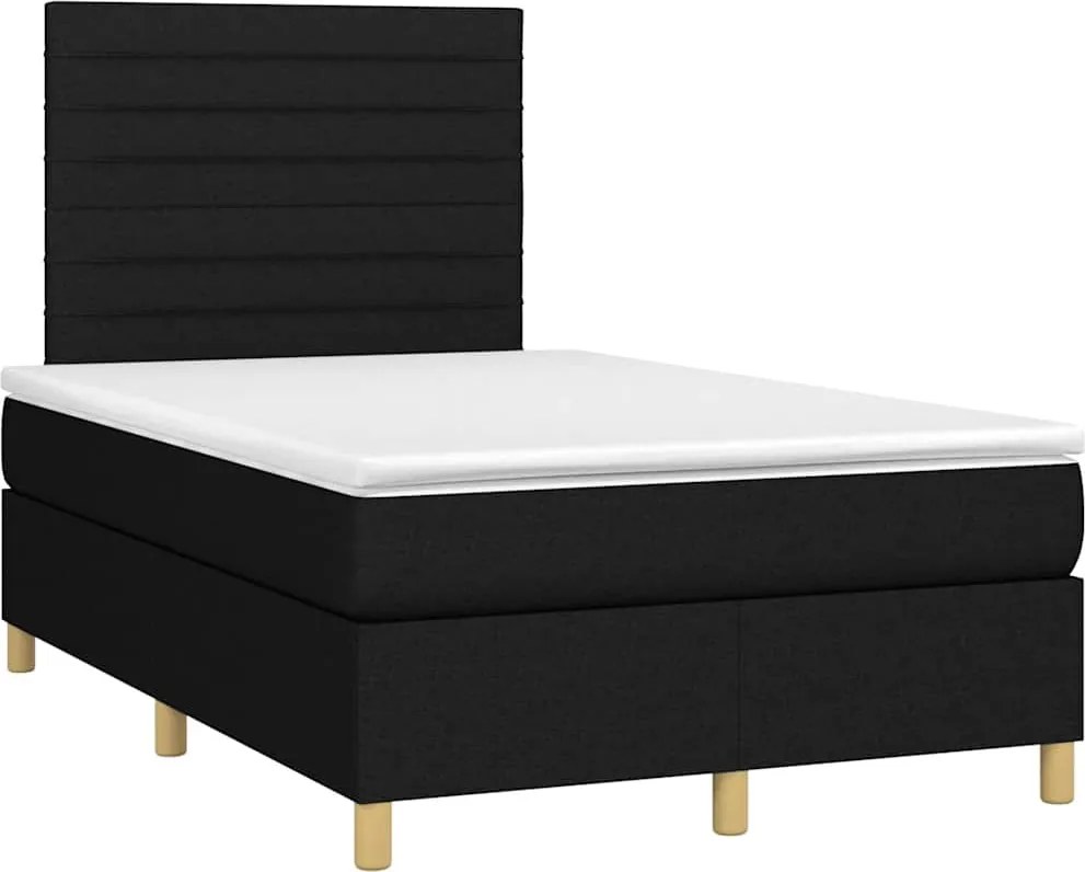 Box spring postel s matrací a LED černá 120 x 200 cm textil 3135503