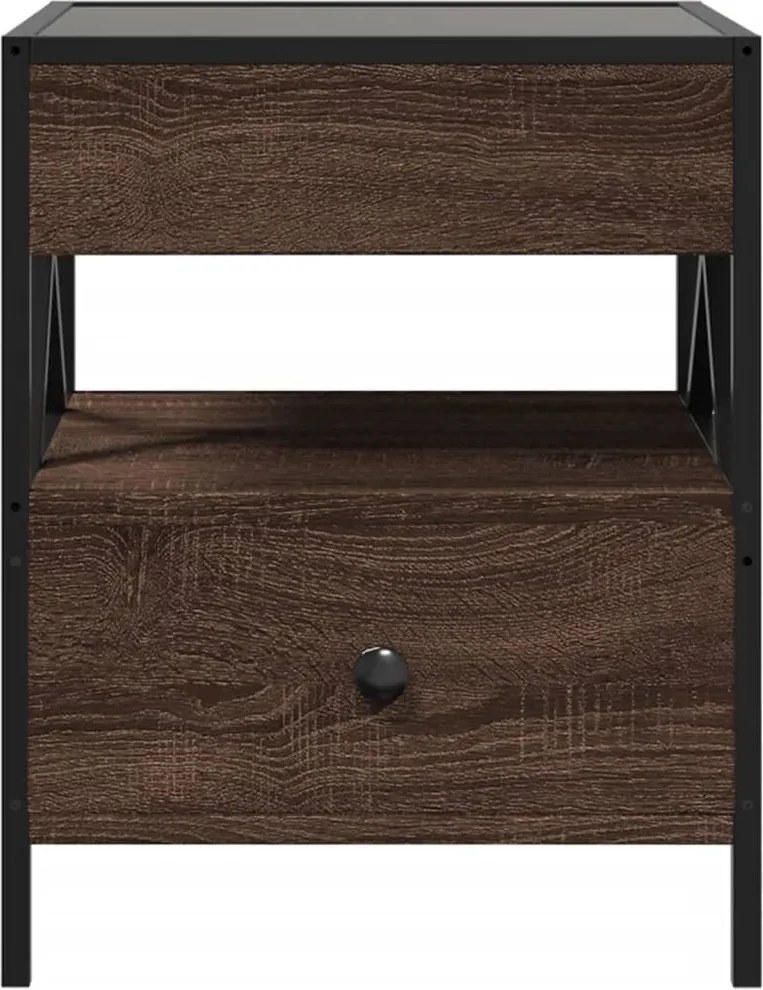 Noční stolek s Infinity LED hnědý dub 40 x 40 x 51 cm 3284105
