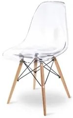 Židle DSW, transparentní sedák (Buk)