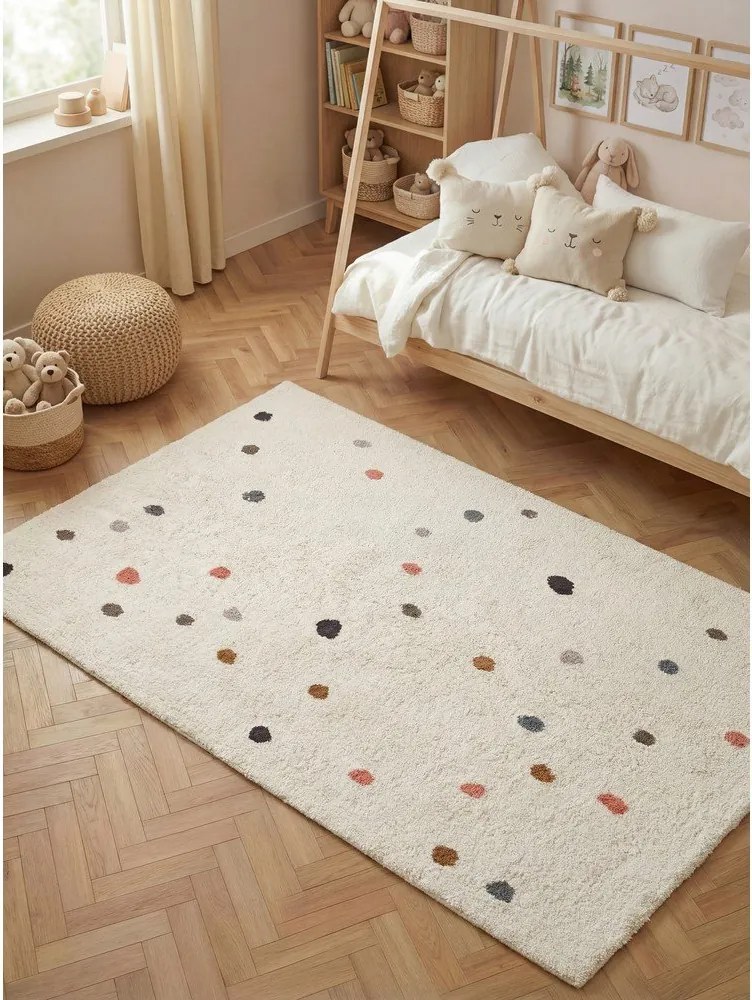 Krémový pratelný/ručně tkaný bavlněný dětský koberec 140x200 cm Snuggle Pippo – Hanse Home