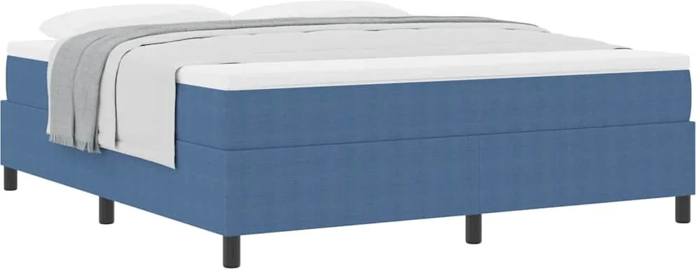 Postel s boxspringem Modrá a bílá 180 x 200 cm Žebrovaná látka 3337480