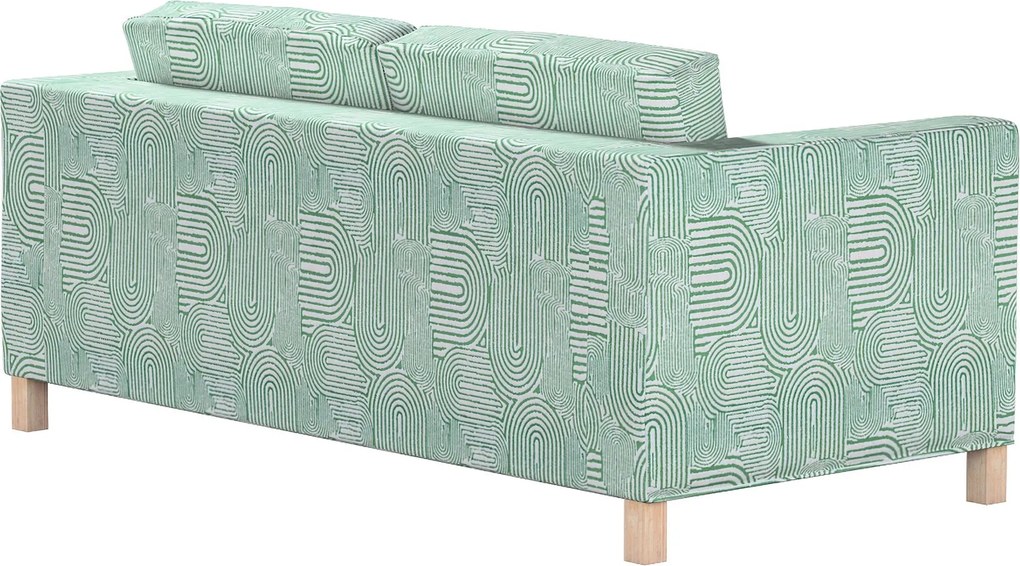 Potah na pohovku IKEA Karlanda rozkládací, krátký barva zelená látka pletený vzor, vzorované