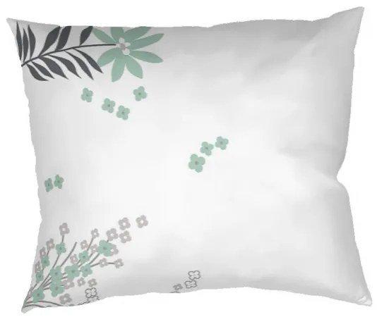 Dadka Povlak na polštář bavlna Agáta mentolová na bílém  40x40 cm