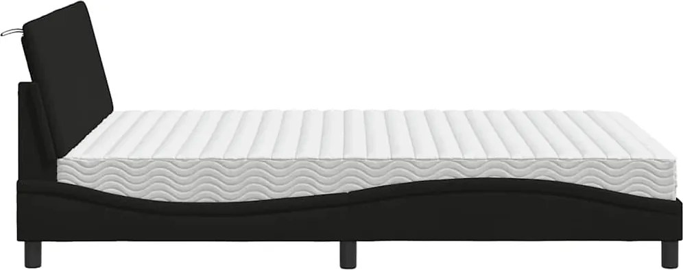 Postel s matrací Hanko černá 140 x 190 cm textil 3310526