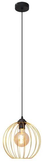 Lustr na lanku MERCURE 1xE27/15W/230V zlatá/černá