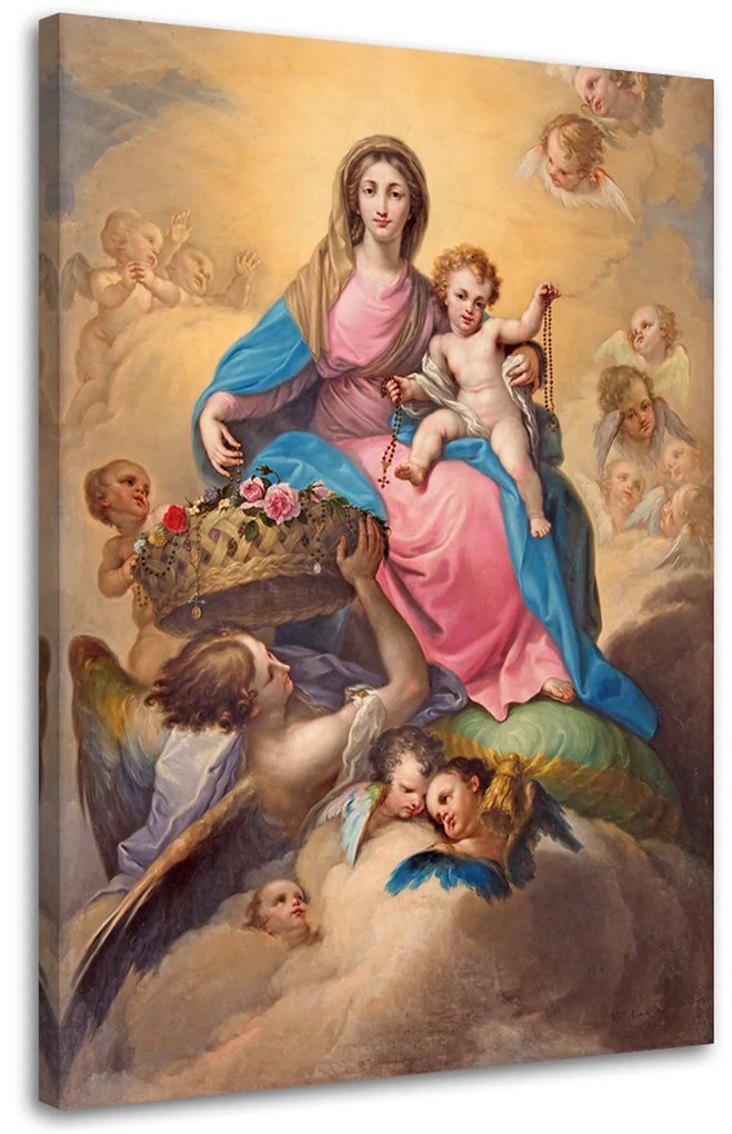 Gario Obraz na plátně Panna Marie s dítětem mezi anděly, Segovia Rozměry: 40 x 60 cm